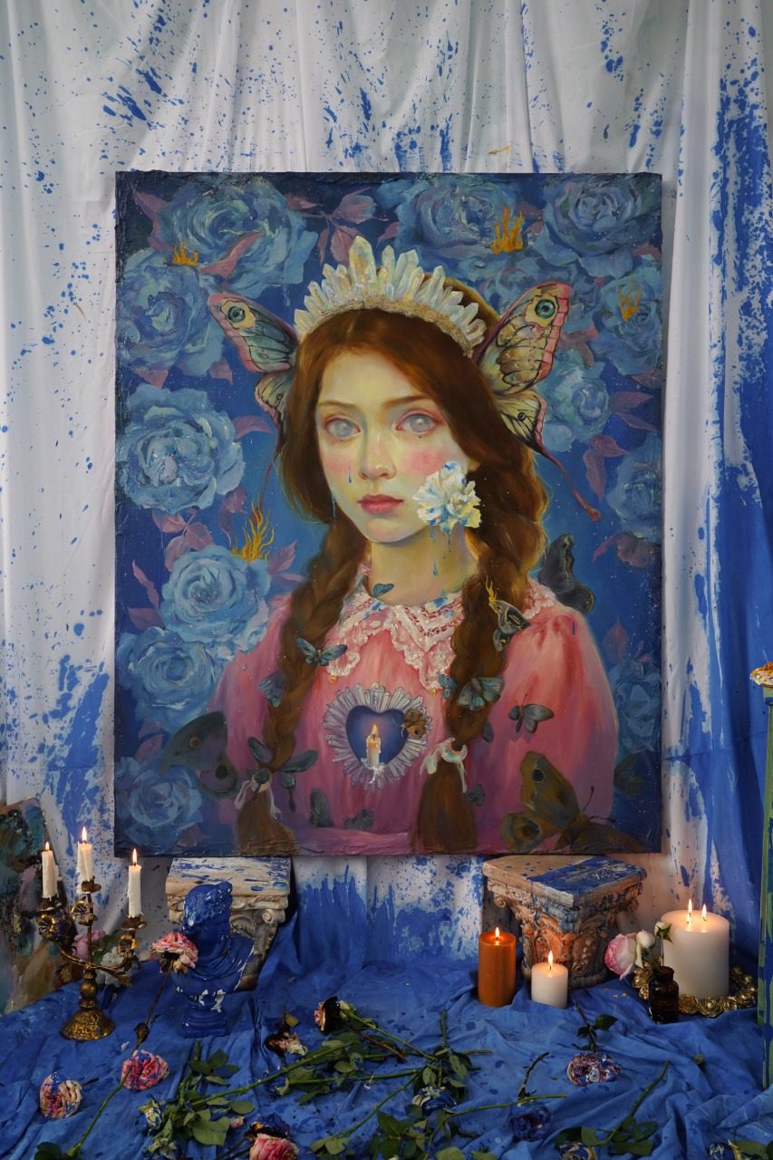 Beauty of Women and Flowers by Zhao Xiaoli - Magzoid Magazine